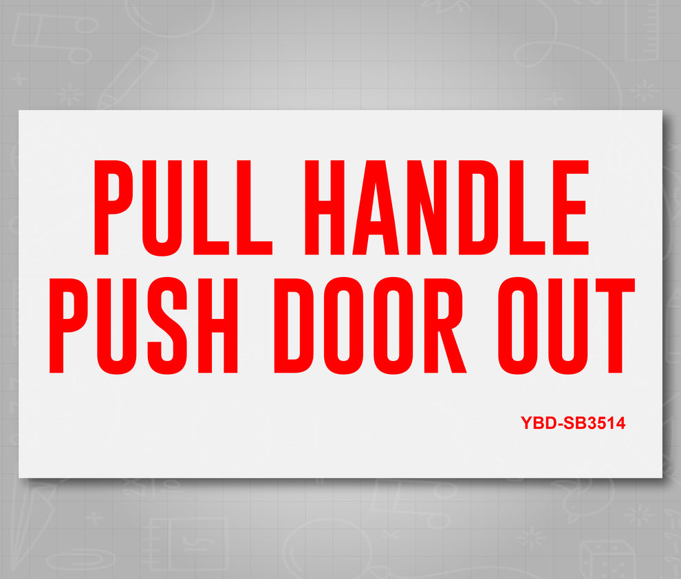 Emergency Exit Pull Handle Push Door Out - School Bus Decal Sticker ...