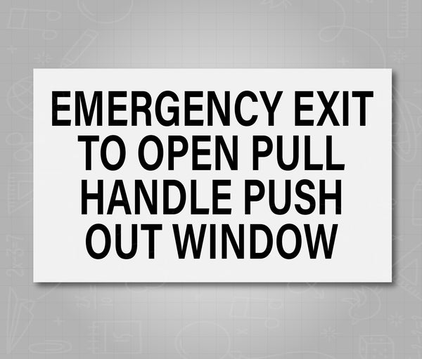 Emergency Exit Pull Handle Push Out Window - School Bus Decal Sticker ...