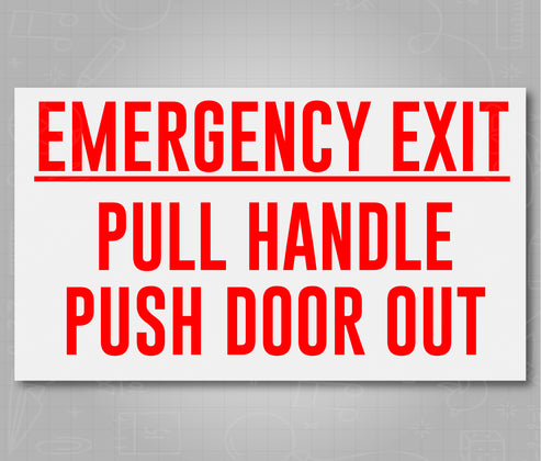 Emergency Exit Print on White - School Bus Decal Sticker – Bus Decals